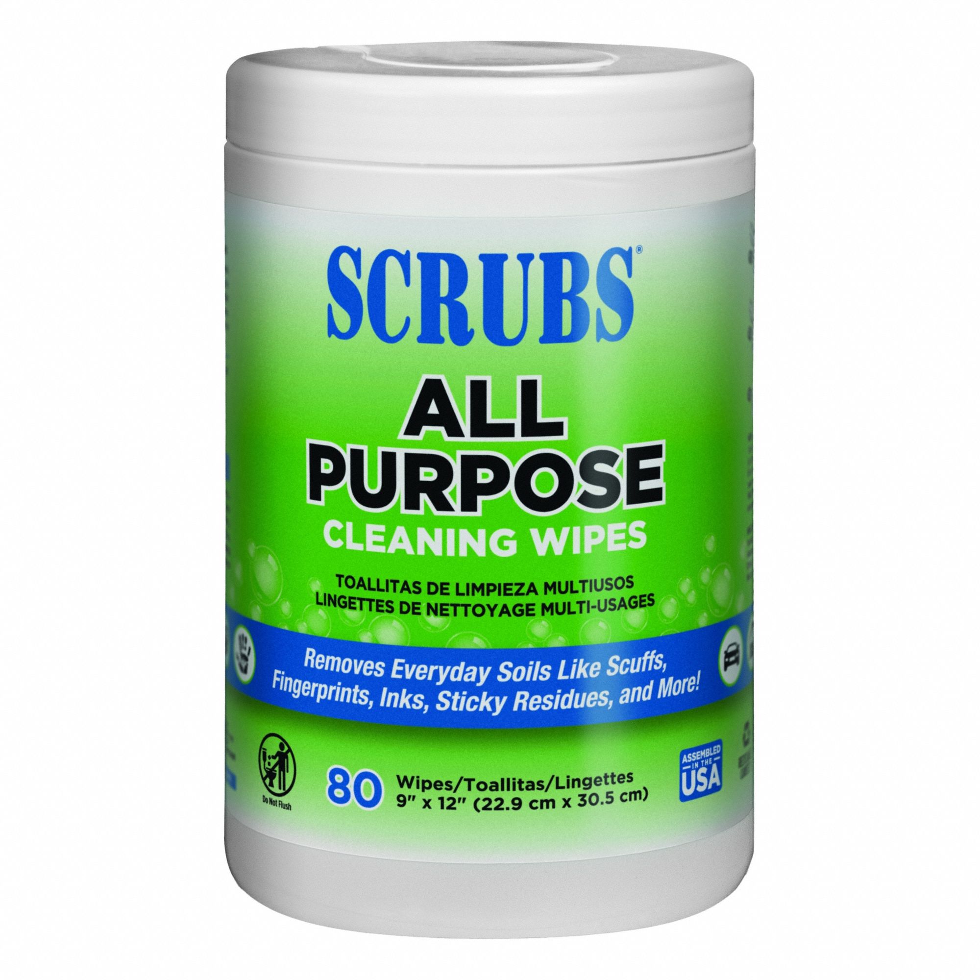 SCRUBS, Canister, 80 ct Container Size, Cleaning Wipes - 824KH0|96580 ...