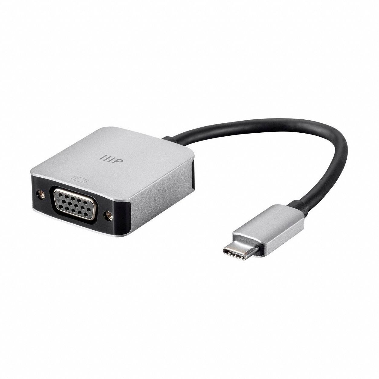 MONOPRICE, 1x Downstream VGA Female/USB Upstream Type‑C Male, Silver ...