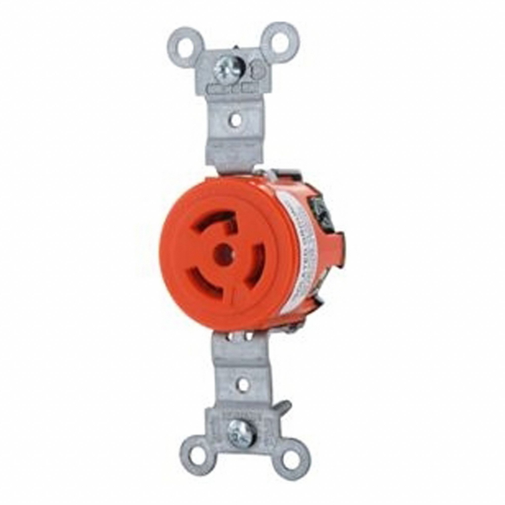 Lock Rec 15A 2P 3W Ind Gr IG Orange - Grainger