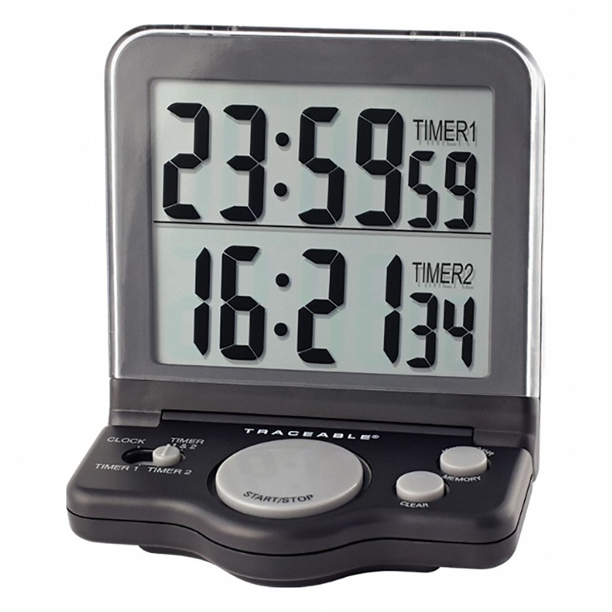 TRACEABLE, Adj Display (90° to 180°), 1/2 in x 5 1/2 in x 3 3/4 in, Digital Timer - 8PGN6|5022 ...
