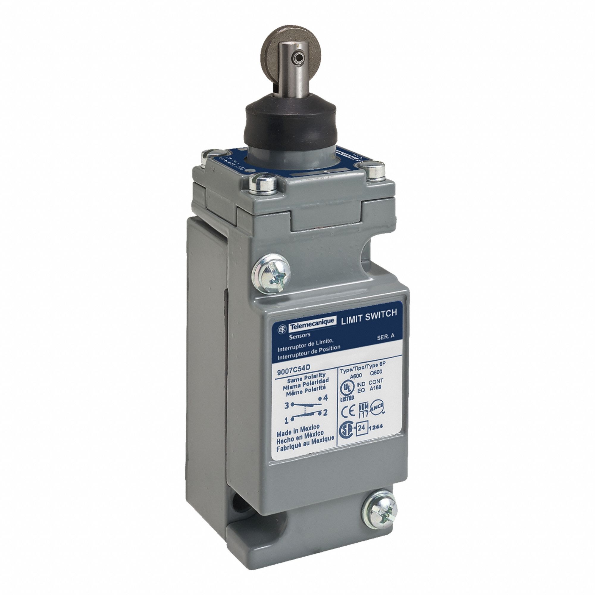 TELEMECANIQUE SENSORS, Roller Plunger, Metallic, Plug-In Limit Switch - 5B076|9007C62D - Grainger