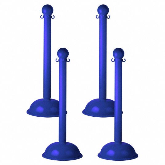 41 in Overall Ht, Blue, Heavy Duty Stanchion - 52YA60|99906-4 - Grainger