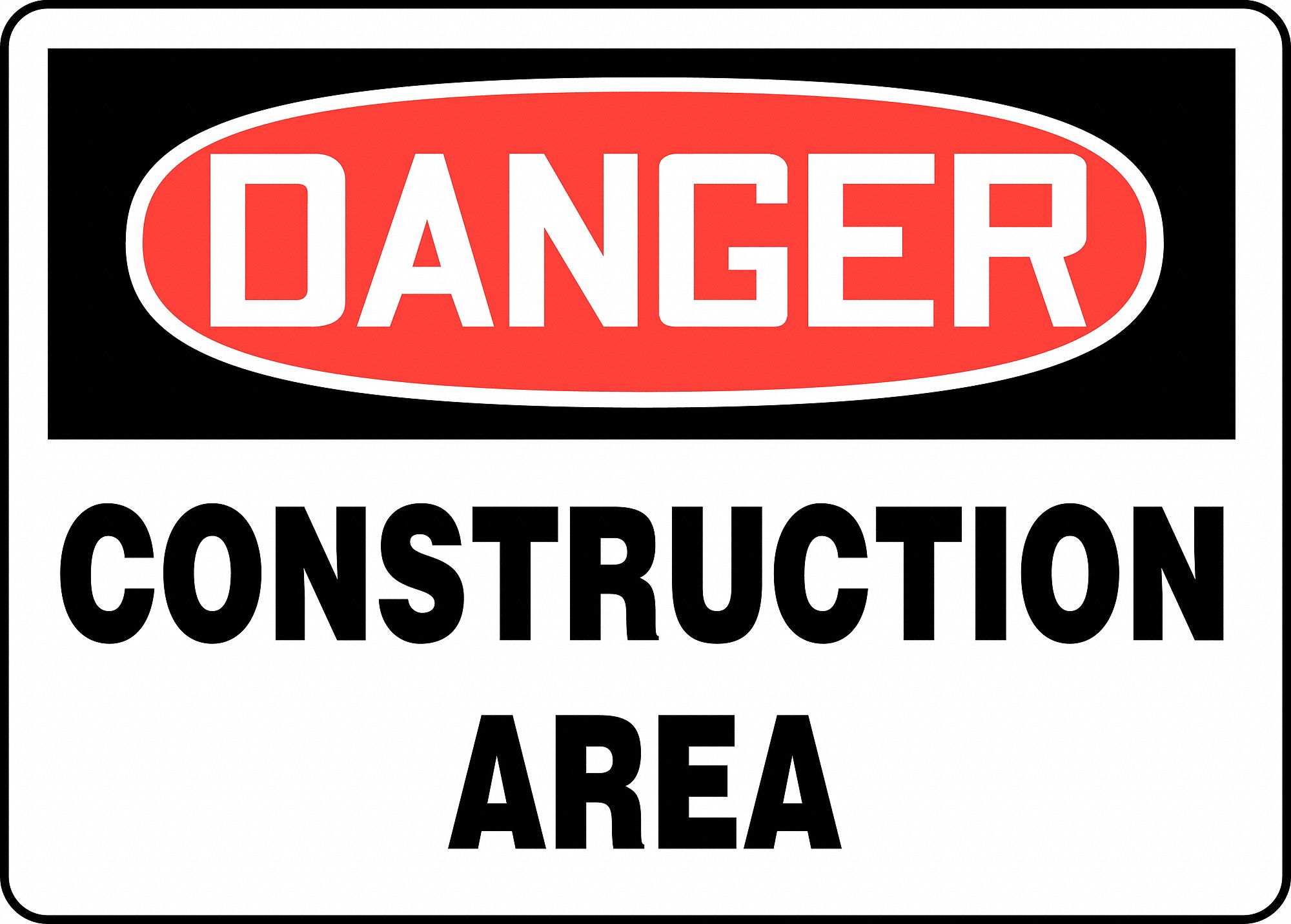 Danger Sign, Construction Area, Header Danger, Rectangle, 7 in Height ...