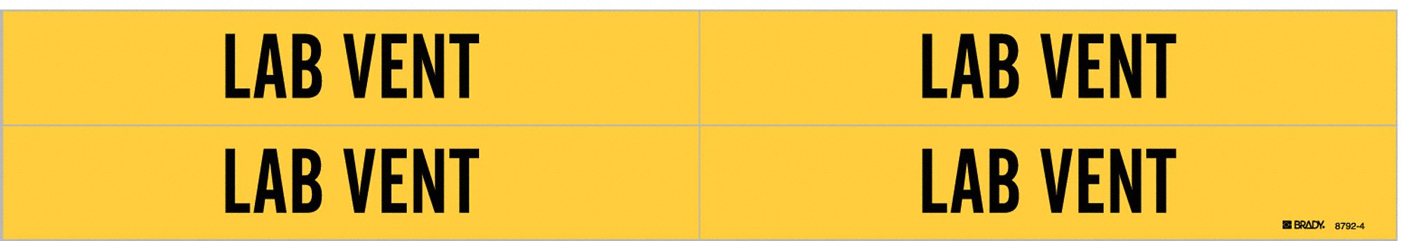 Lab Vent, Yellow, Pipe Marker - 9AEP3|8792-4 - Grainger