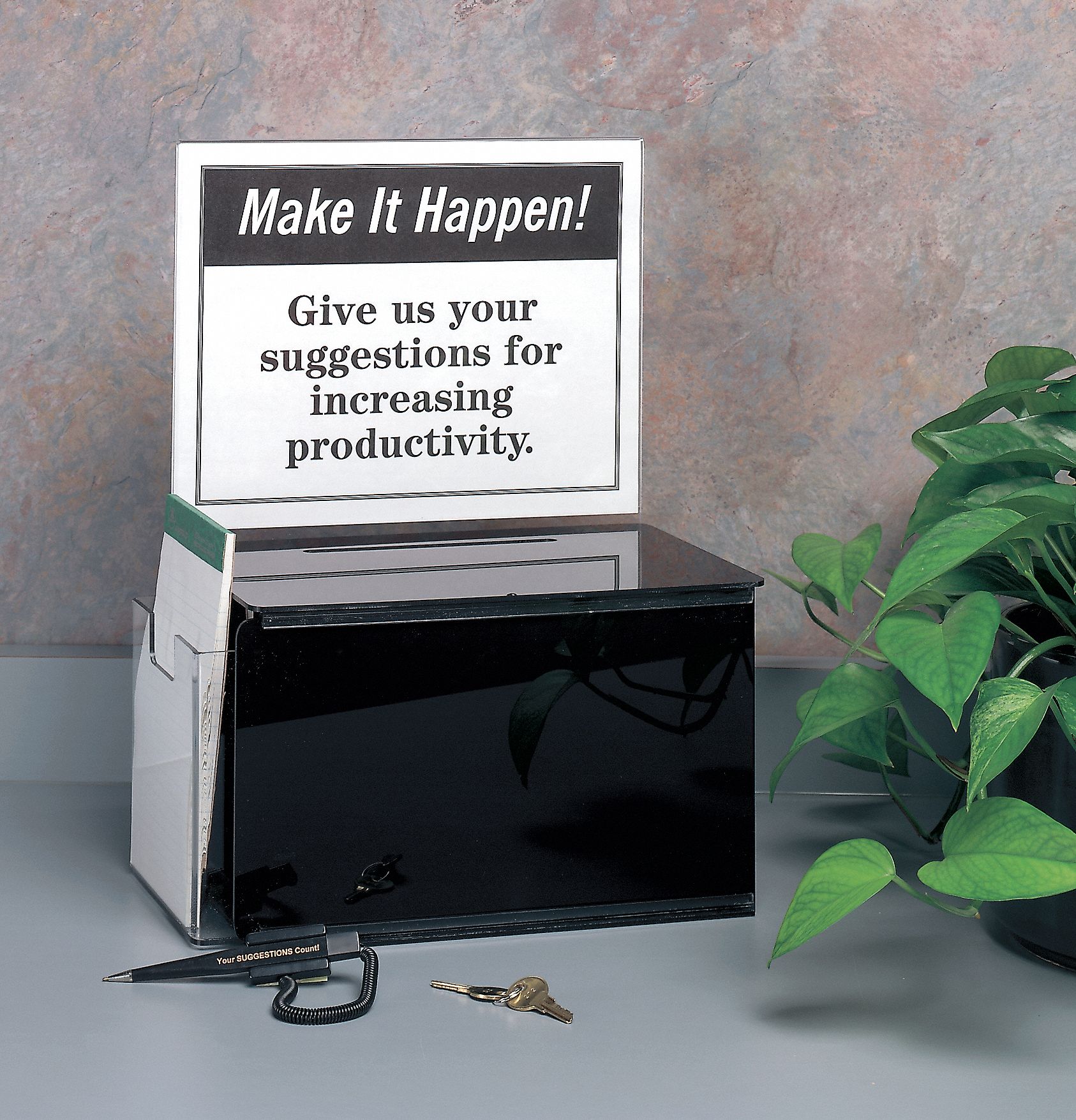 Suggestion Box,Acrylic,Black - Grainger