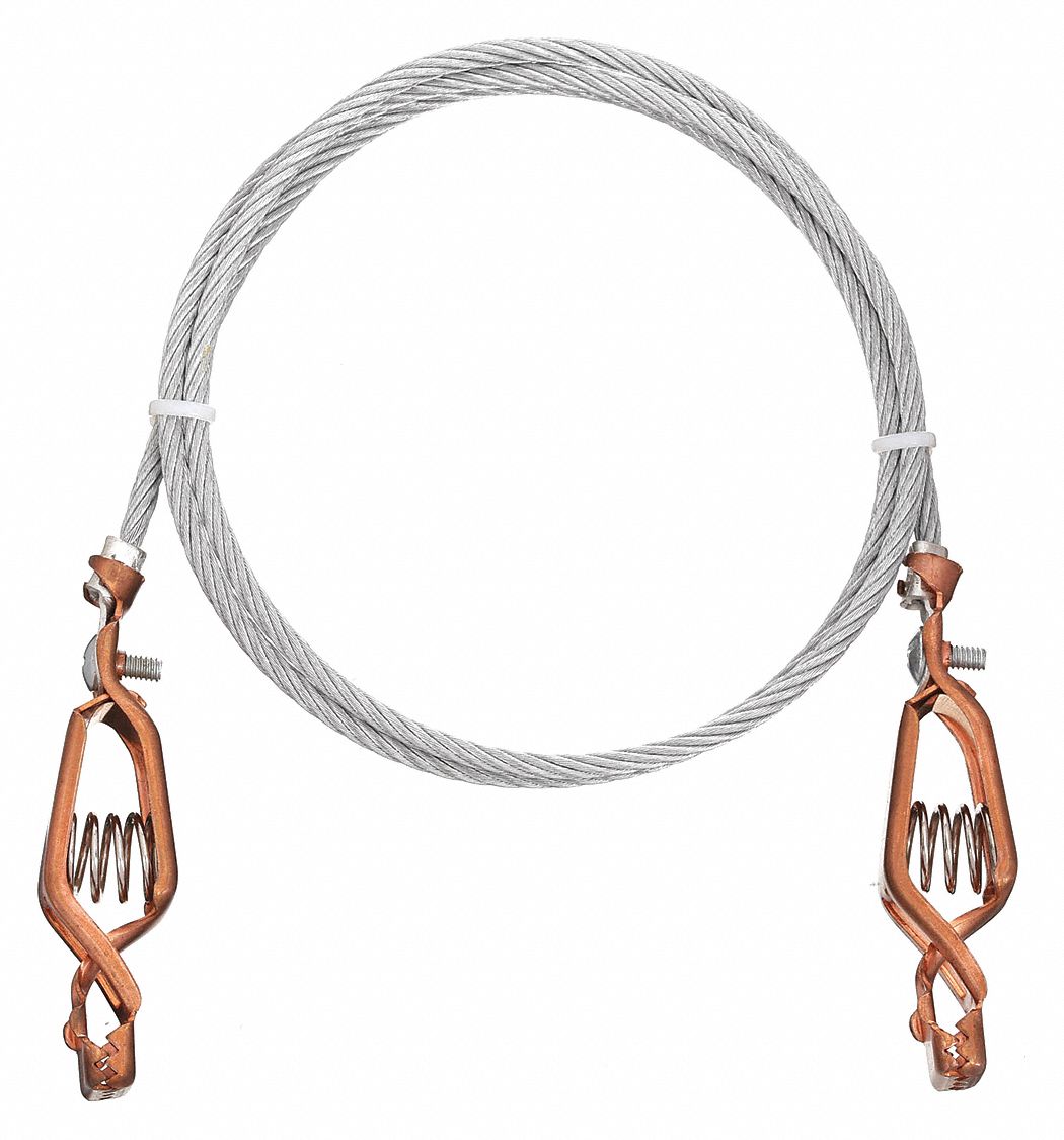 WESCO, (2) Alligator Clips, 3 ft, Bonding and Grounding Wire - 9AL02 ...