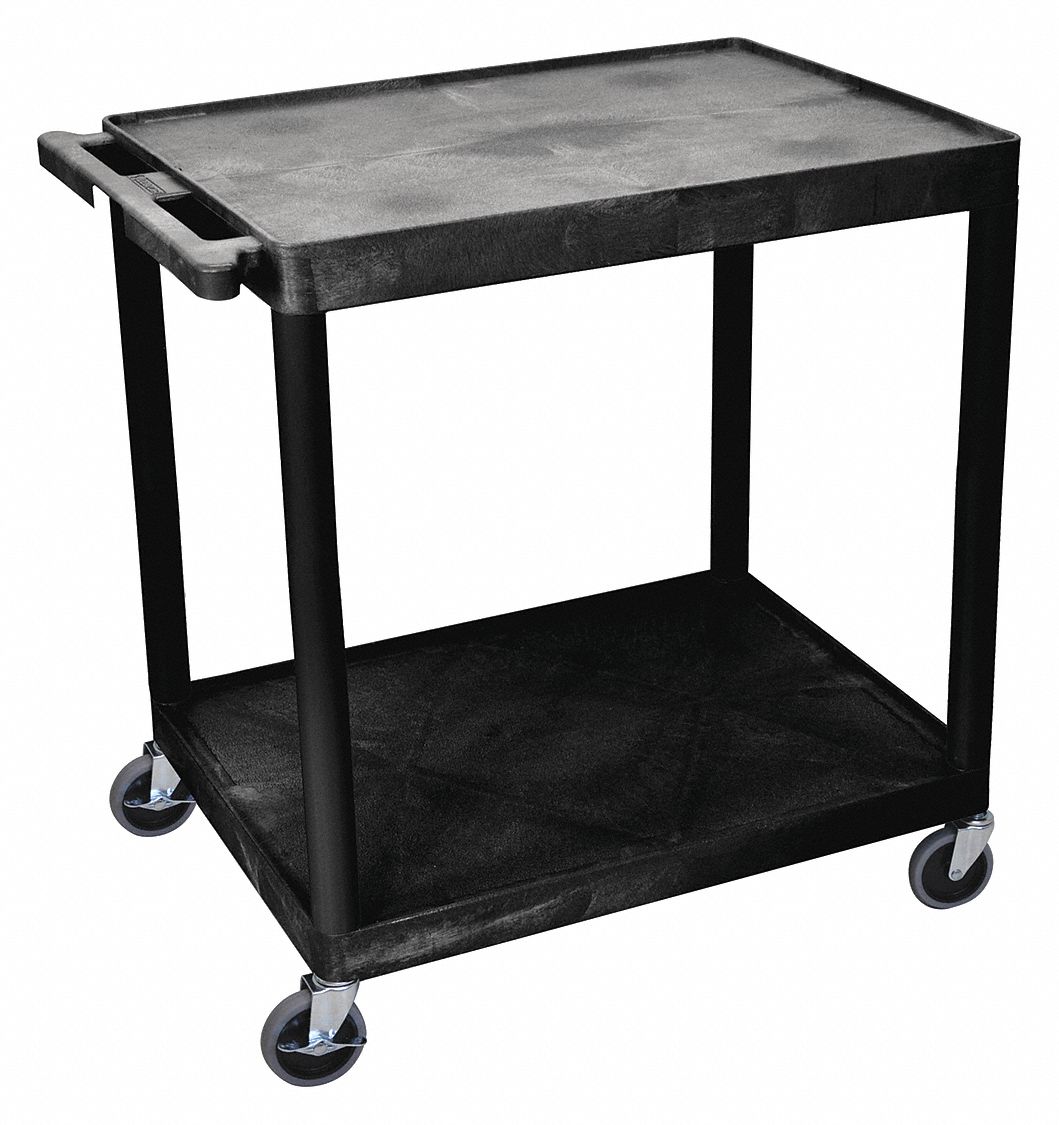 400 lb Load Capacity, 32 in x 24 in, Utility Cart with Lipped Plastic ...