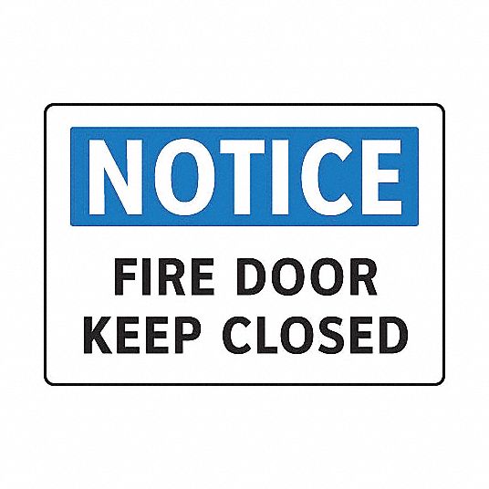 Polyester, 7 in x 10 in Nominal Sign Size, Fire Door Sign - 9CEA9 ...