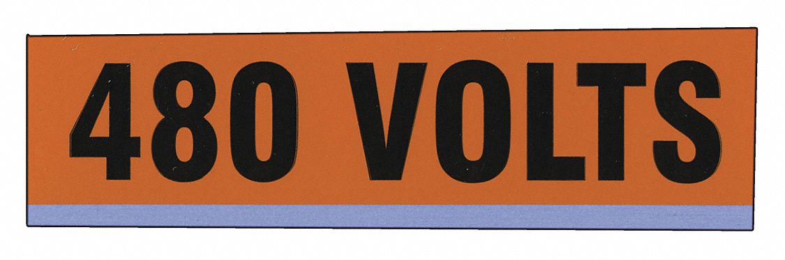 STRANCO INC, 1 1/8 in Label Ht, 480 Volts, Conduit and Voltage Marker ...