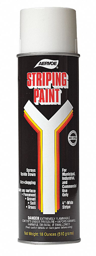 AERVOE Inverted Striping Paint, 18 oz., Whte, PK12 - 8AH32|790 - Grainger