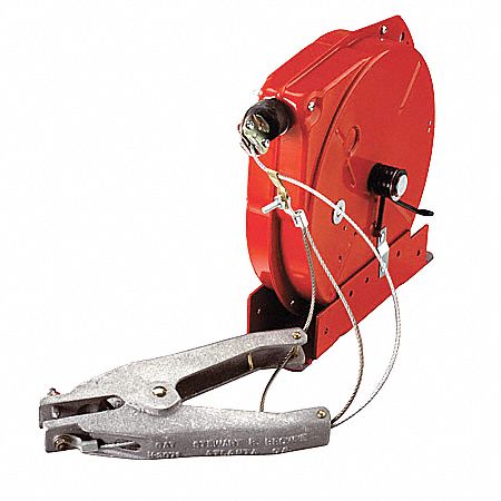 100 ft Retractable Grounding Wire Reel, Yellow, Cable Coated: Yes ...