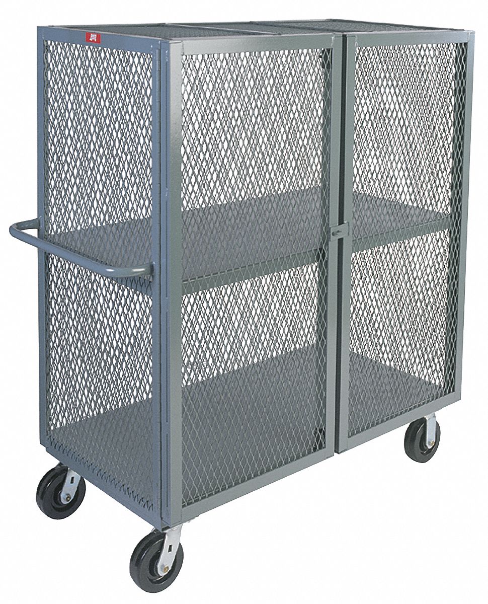 Mesh Security Cart, 3000 lb Load Capacity, 60 in x 30 in - Grainger