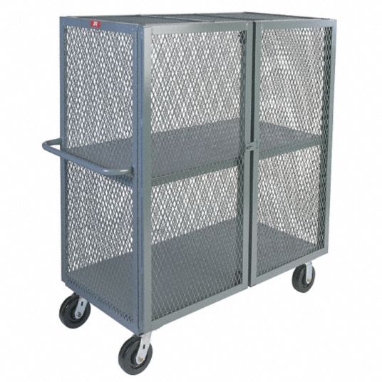 Mesh Security Cart, 3000 lb Load Capacity, 60 in x 30 in - Grainger