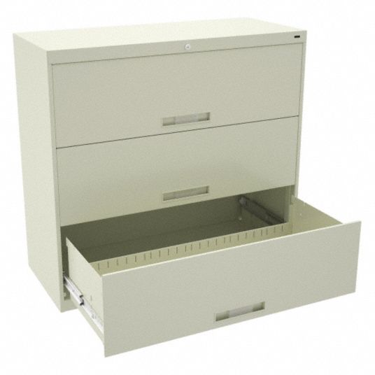 Solid Drawer Front, Lateral, Laterial File Cabinet, 42 in Width, 17 15/ ...