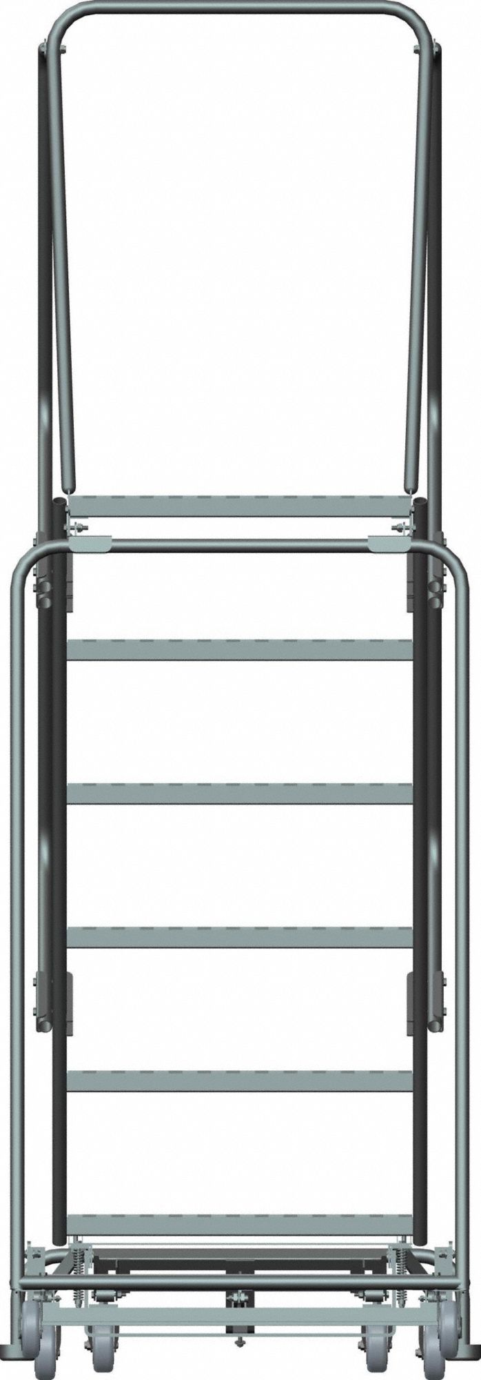 BALLYMORE 6-Step Rolling Ladder, Expanded Metal Step Tread, 93 in ...