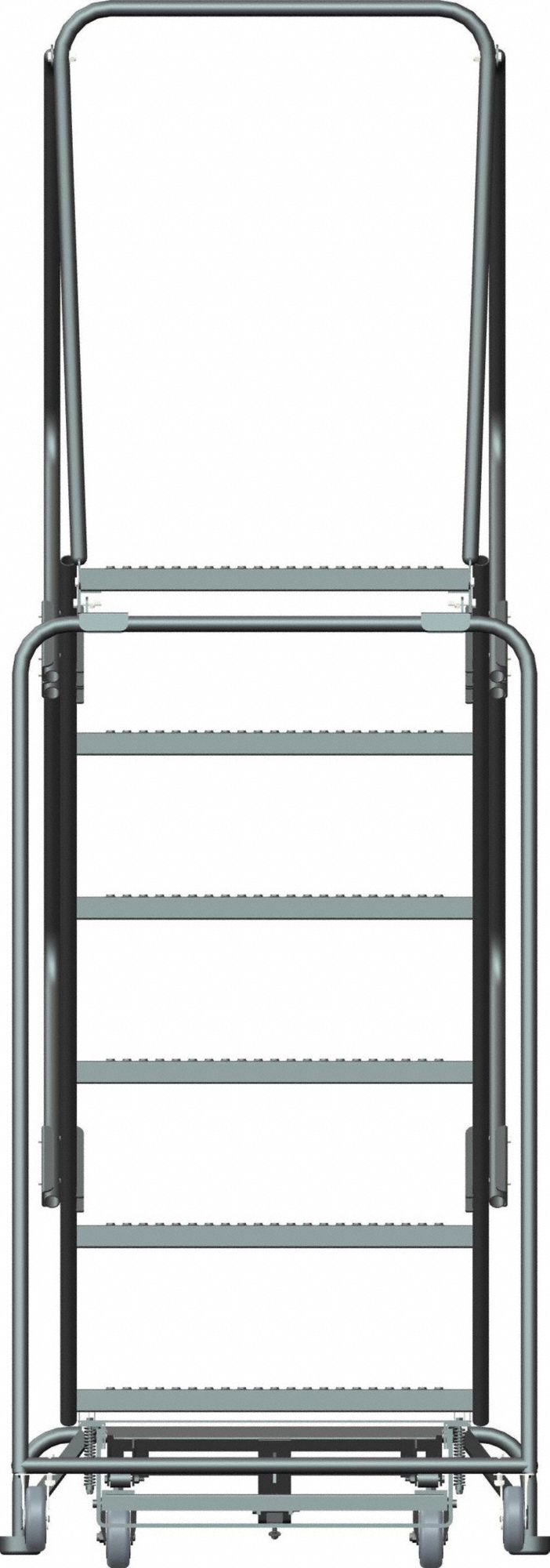 BALLYMORE 6-Step Rolling Ladder, Perforated Step Tread, 93 in Overall ...