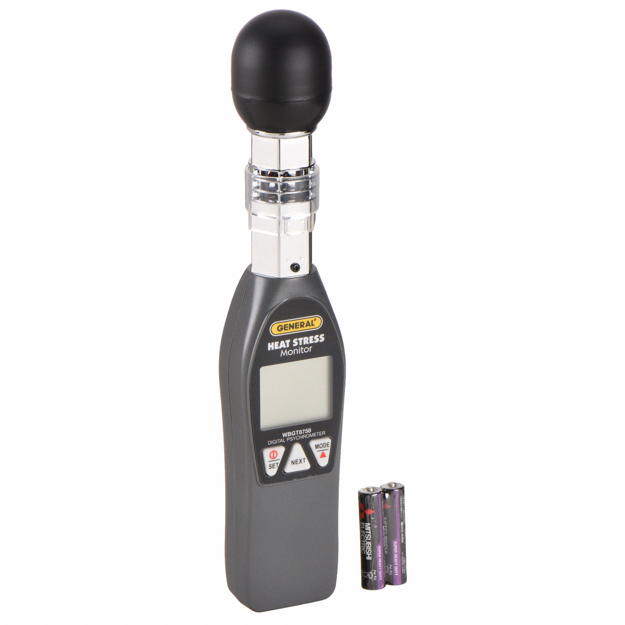 GENERAL WBGT Heat Index Monitor: 1.57 in Globe Dia., 15° to 40°C/59° to ...