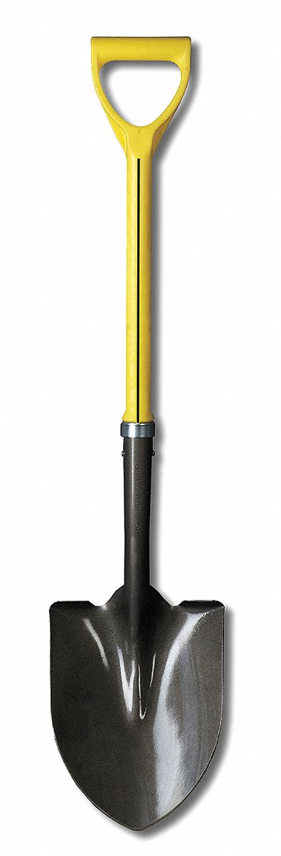 Round Point Shovel,27 In. Handle,14 ga. - Grainger