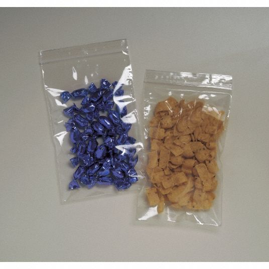 Reclosable Poly Bag, Zip Seal, Polypropylene (PP), Standard, PK 1000 ...