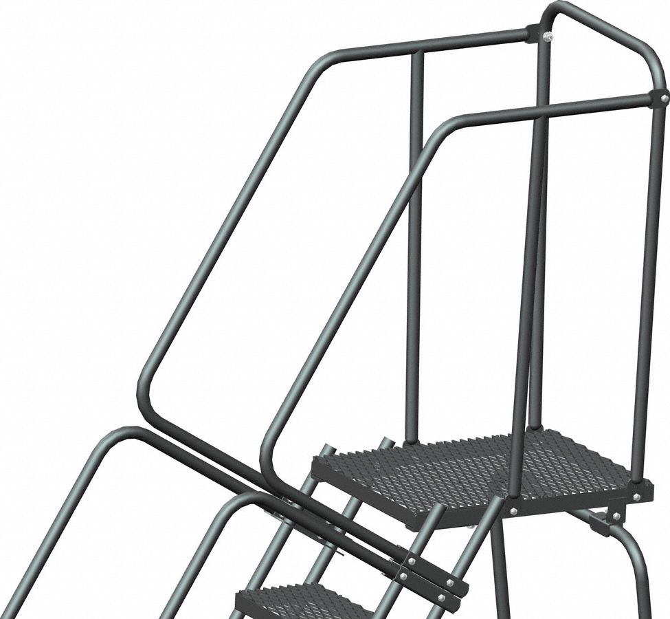 BALLYMORE 8-Step Stock Picking Rolling Ladder, Expanded Metal Step ...