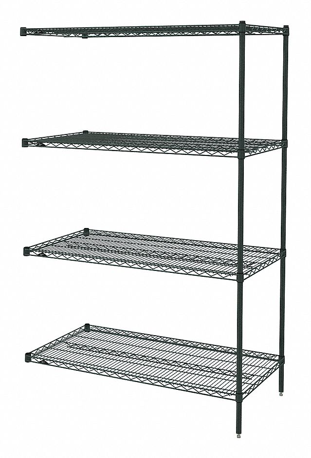 METRO, Add-On, 60 in x 24 in, Wire Shelving Unit - 9DT25|4/2460NDSG,2 ...