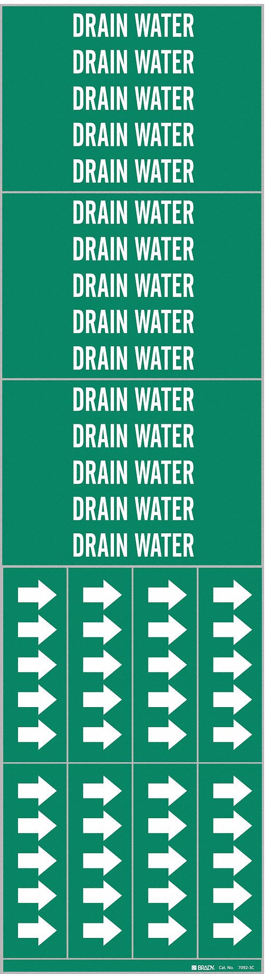 Drain Water, Green, Pipe Marker - 9DTY1|7092-3C - Grainger