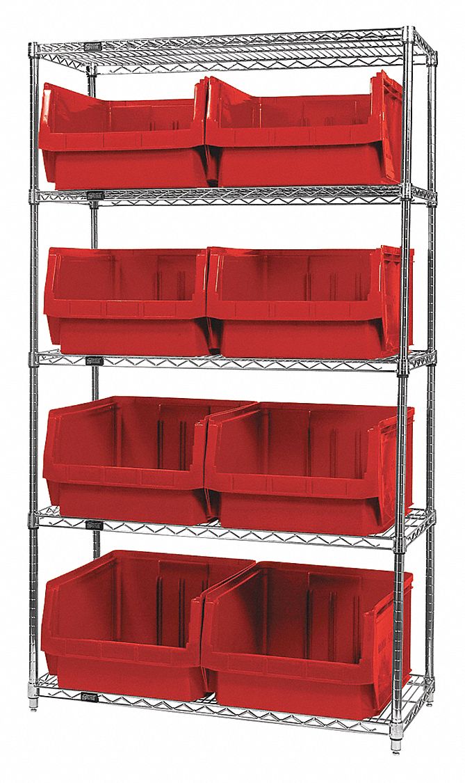 QUANTUM STORAGE SYSTEMS, 42 in x 18 in x 74 in, 1 Sided, Bin Shelving ...