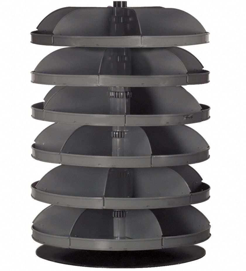 DURHAM MFG, 49 3/4 in x 34 in, 6 Levels, Revolving Storage Bin - 9DXA0 ...