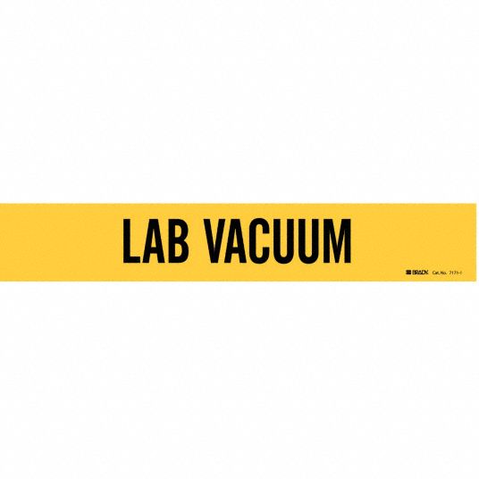 Lab Vacuum, Yellow, Pipe Marker - 9E193|7171-1 - Grainger
