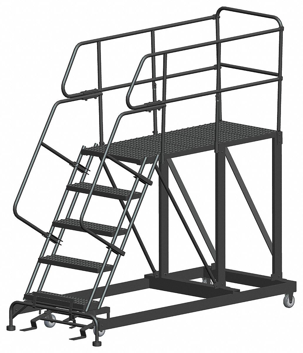 Rolling Work Platform, Steel, Single Access Platform Style, 50 in ...