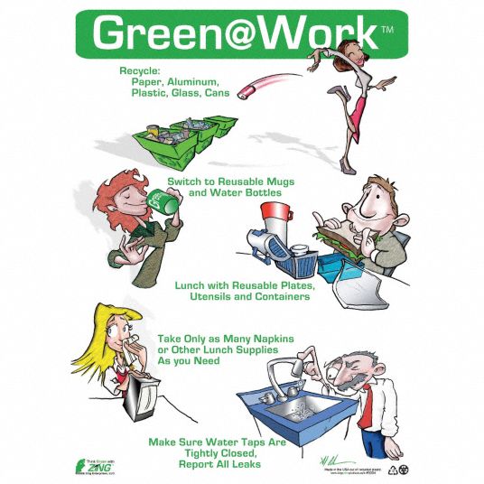Environmental Awareness Poster, Recycled Plastic - Grainger