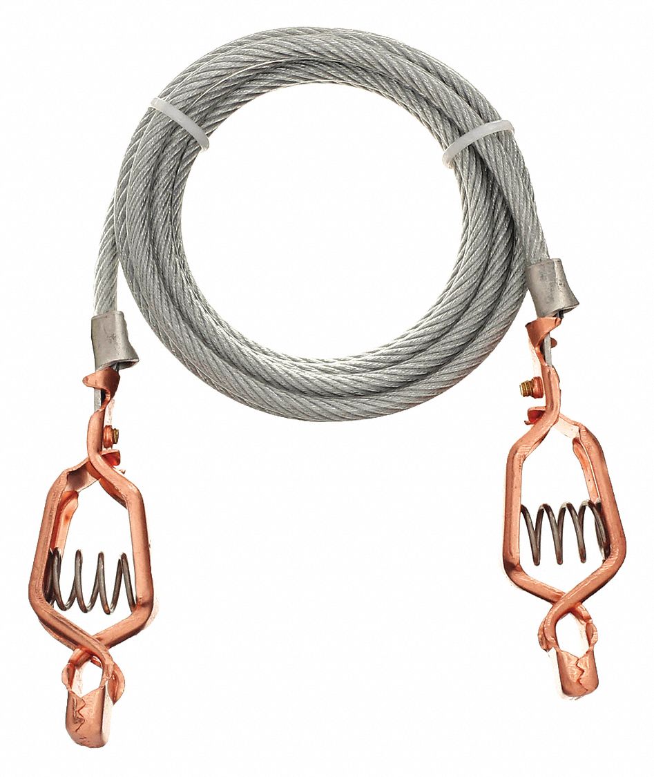 KANDU, (2) Alligator Clips, 5 ft, Bonding and Grounding Wire - 9EWM0 ...