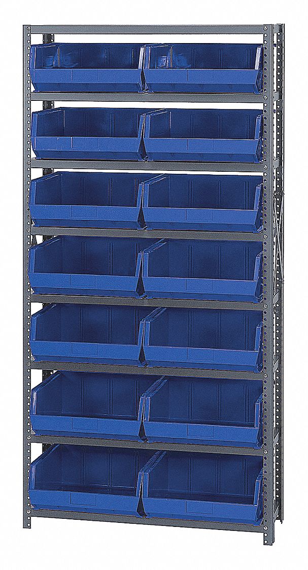 QUANTUM STORAGE SYSTEMS, 36 in x 12 in x 75 in, 1 Sided, Bin Shelving ...