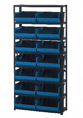 QUANTUM STORAGE SYSTEMS, 36 in x 12 in x 75 in, 1 Sided, Bin Shelving ...