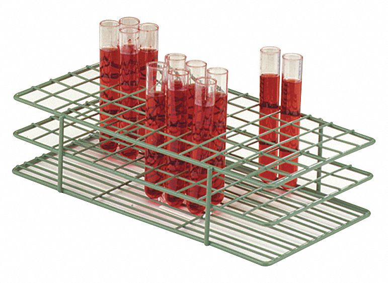 Test Tube Rack, 72 Places, Green - Grainger