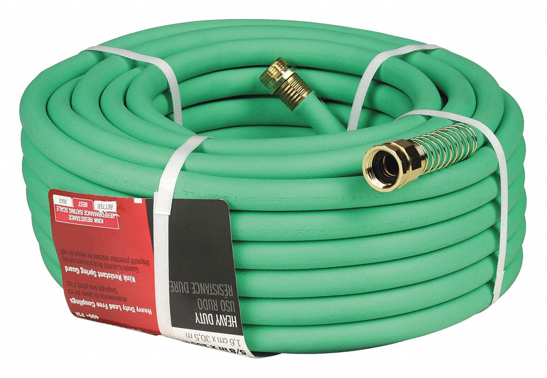 Water Hose, Water Hose, Hose Cover Material PVC, Temp. Range 90°F, Hose ...