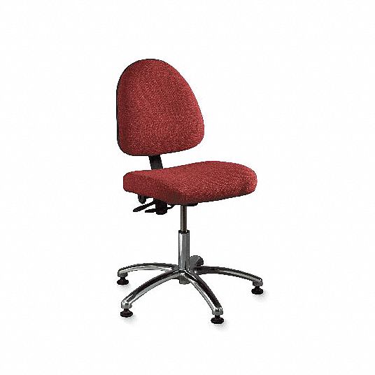 Task Chair, Task Chair, Red, Fabric, 17 in to 22 in Nominal Seat Height ...