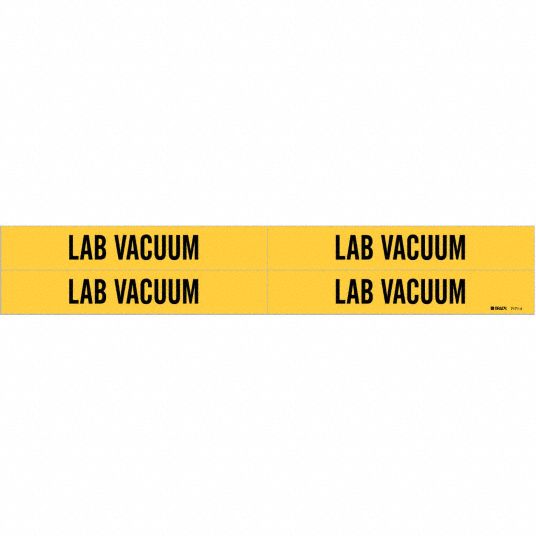 Lab Vacuum, Yellow, Pipe Marker - 9F893|7171-4 - Grainger