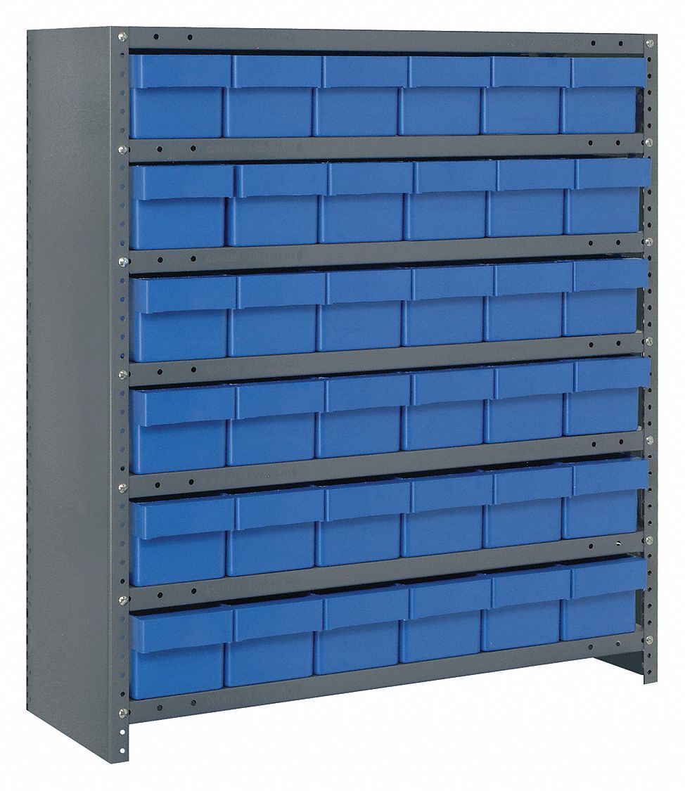 QUANTUM STORAGE SYSTEMS, 36 in x 12 in x 39 in, 1 Sided, Enclosed Bin ...