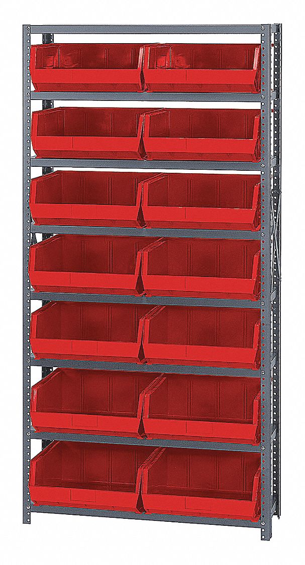 QUANTUM STORAGE SYSTEMS, 36 in x 12 in x 75 in, 1 Sided, Bin Shelving ...
