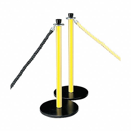Urn Top Rope Post, Steel with Black ABS Base Cover, Satin Yellow Post ...