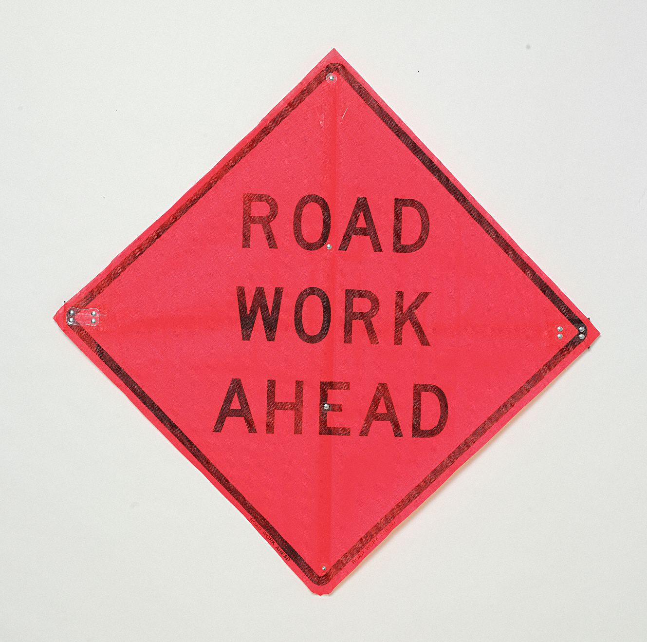 Road Construction Sign, Mesh, Sign Background Color Red - Grainger