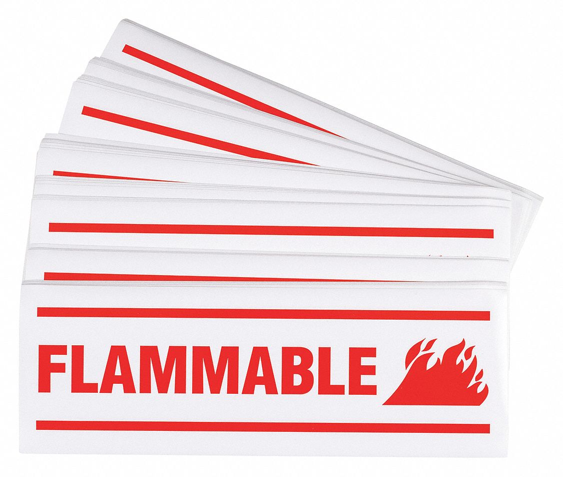 Paper, 3 1/2 in x 10 in Nominal Sign Size, Flammable Label - 9GE79|857 ...