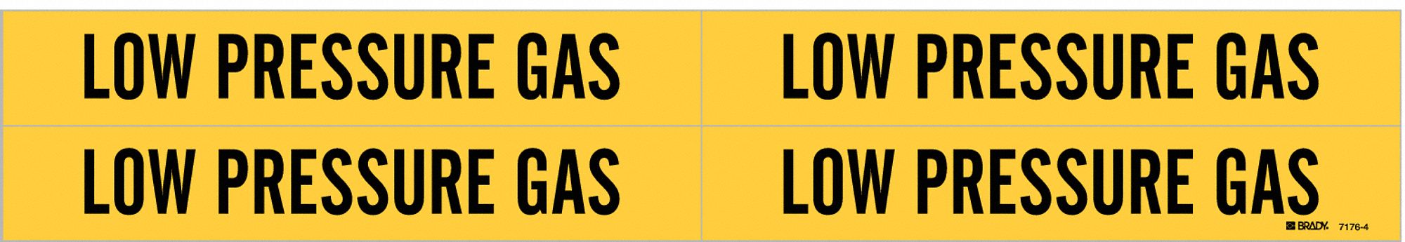Low Pressure Gas, Yellow, Pipe Marker - 9GEE8|7176-4 - Grainger