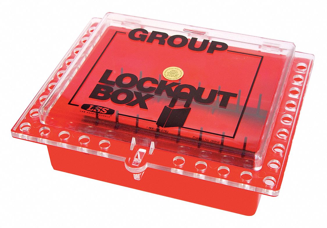 SAALMAN SAFETY Red Plastic Group Lockout Box, Max. Number of Padlocks ...