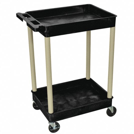 Utility Cart, 300 lb Load Capacity, Number of Shelves 2, 24 in x 18 in ...