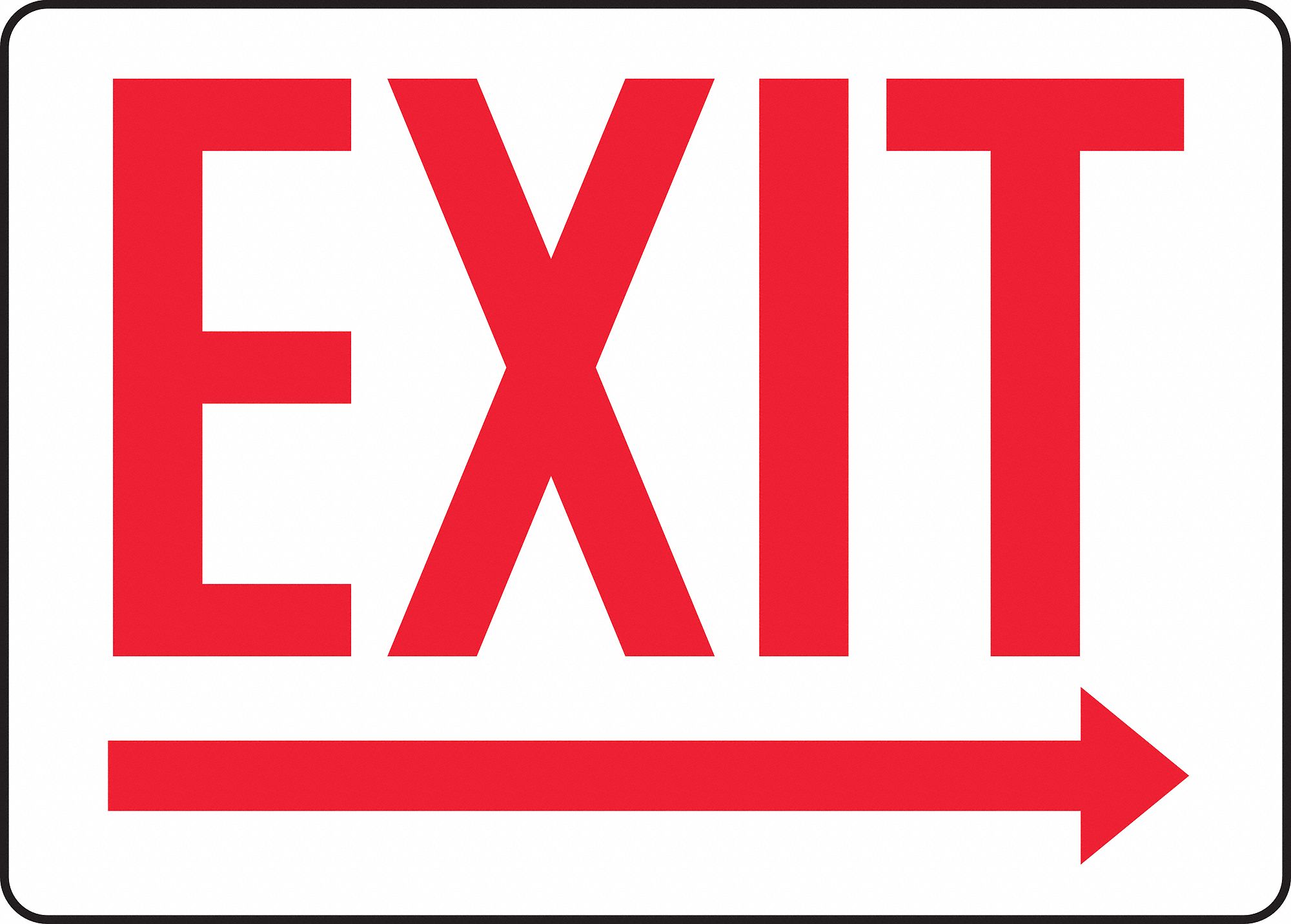 Exit Sign, Plastic, Rectangle, English, Not Retroreflective ...