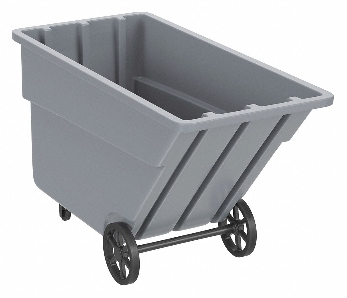 29 cu ft Cubic Foot Capacity, Gray, General Purpose Plastic Tilt Truck ...