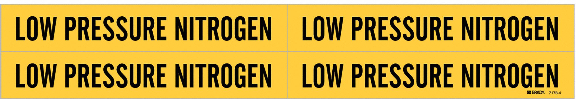 Low Pressure Nitrogen, Yellow, Pipe Marker - 9HV76|7178-4 - Grainger
