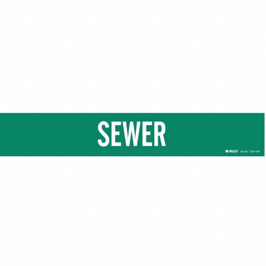Sewer, Green, Pipe Marker - 9J148|7259-1HV - Grainger
